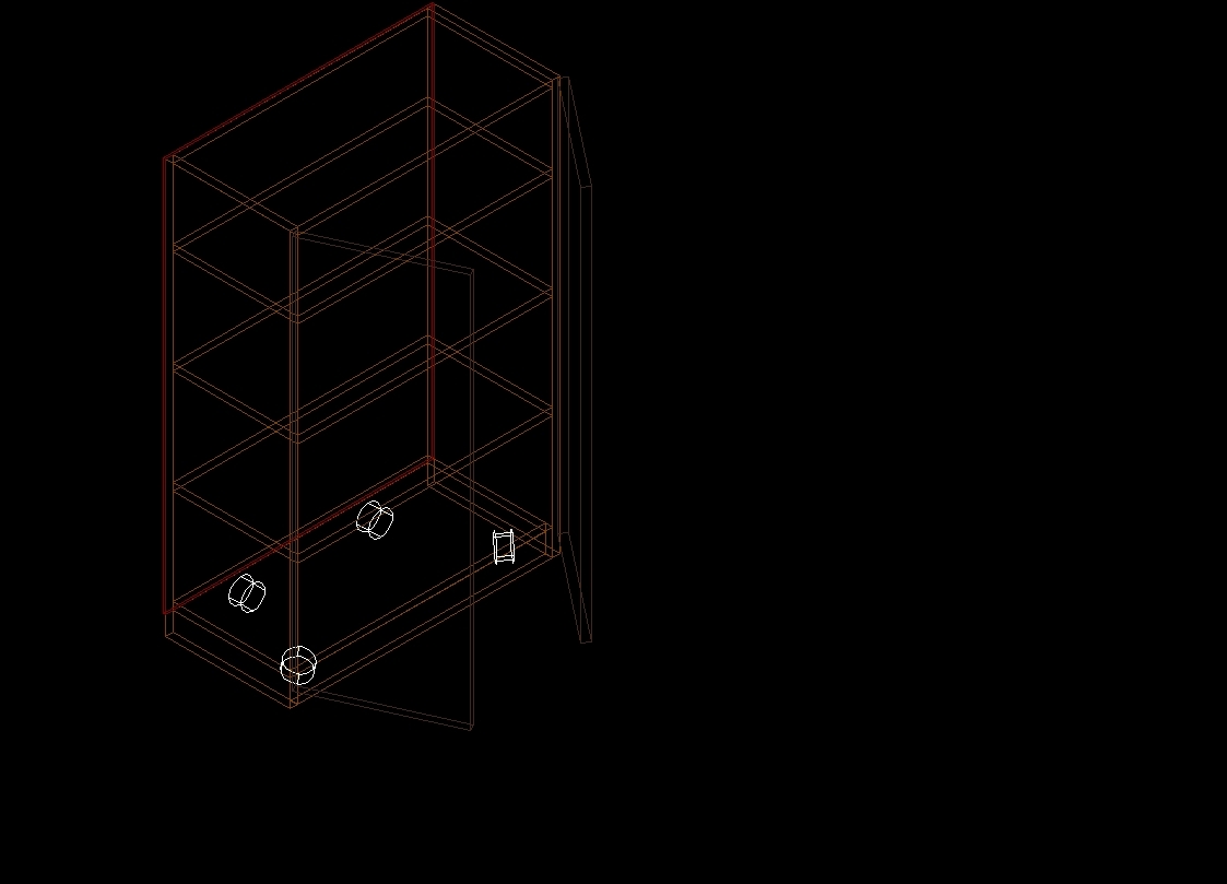 Drawers 2 Doors 3D DWG Model for AutoCAD • Designs CAD