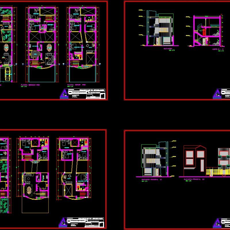 Duplex House DWG Section for AutoCAD • Designs CAD
