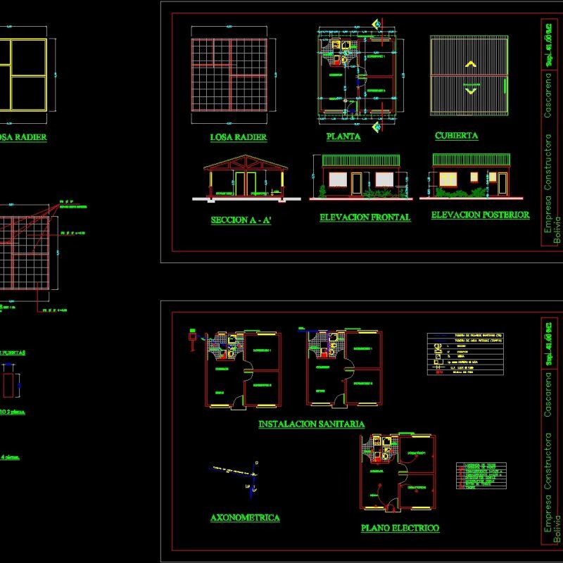 Economic House DWG Section for AutoCAD • Designs CAD