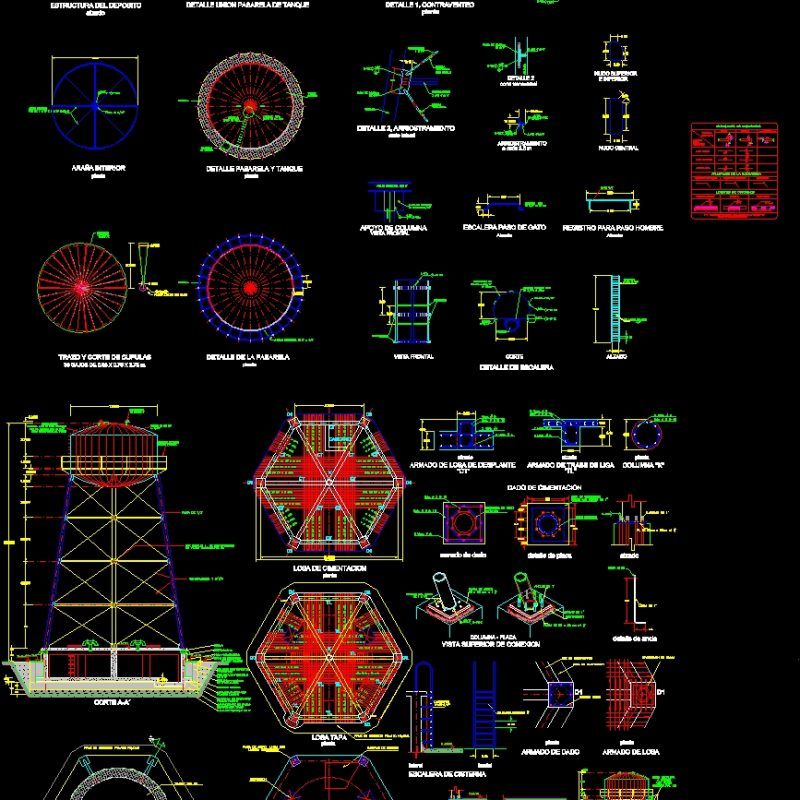Elevated Tank DWG Section for AutoCAD • Designs CAD