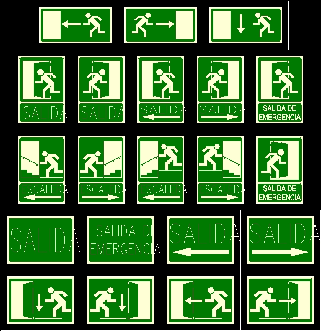Emergency Exits DWG Block For AutoCAD Designs CAD