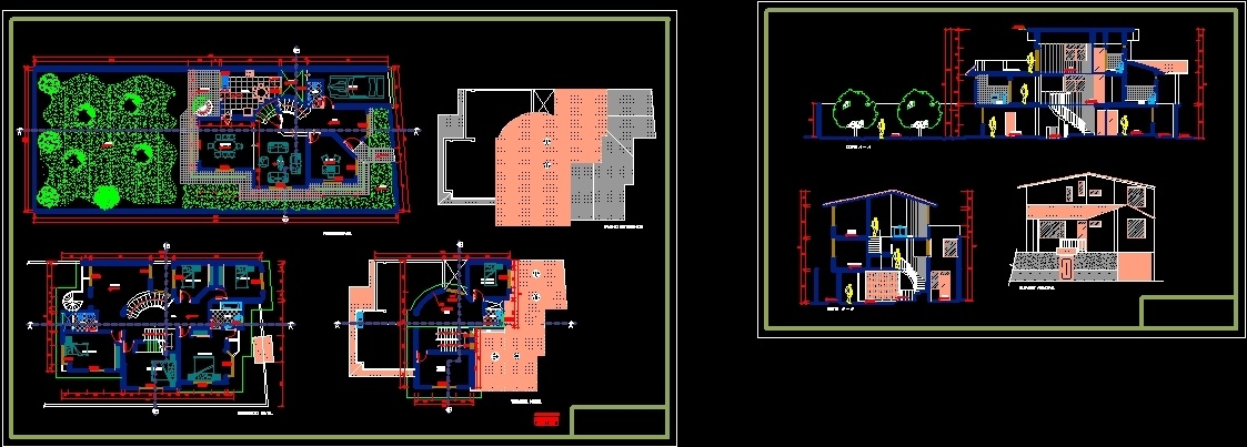 Family Housing DWG Section for AutoCAD • Designs CAD