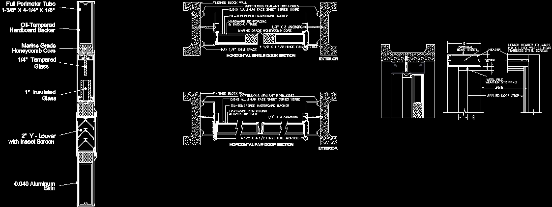 Flush Door Of Aluminium DWG Plan for AutoCAD • Designs CAD