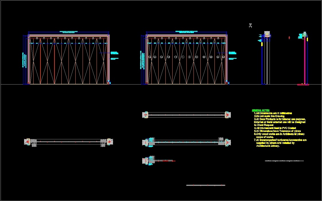 Folding Door Detail Section DWG Section For AutoCAD Designs CAD