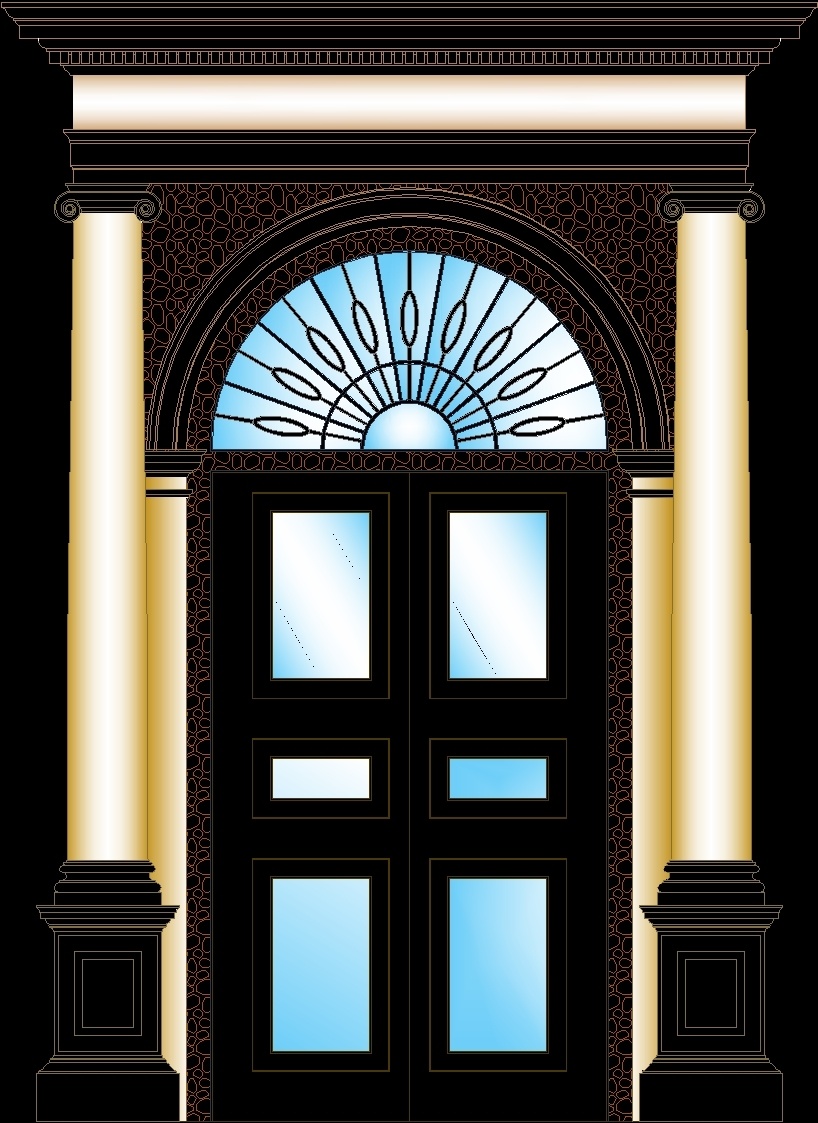 Frontal Entrance With Quarry Columns DWG Block for AutoCAD • Designs CAD