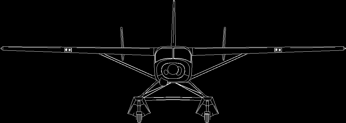 Frontal View Of Airplane 2D DWG Plan for AutoCAD • Designs CAD