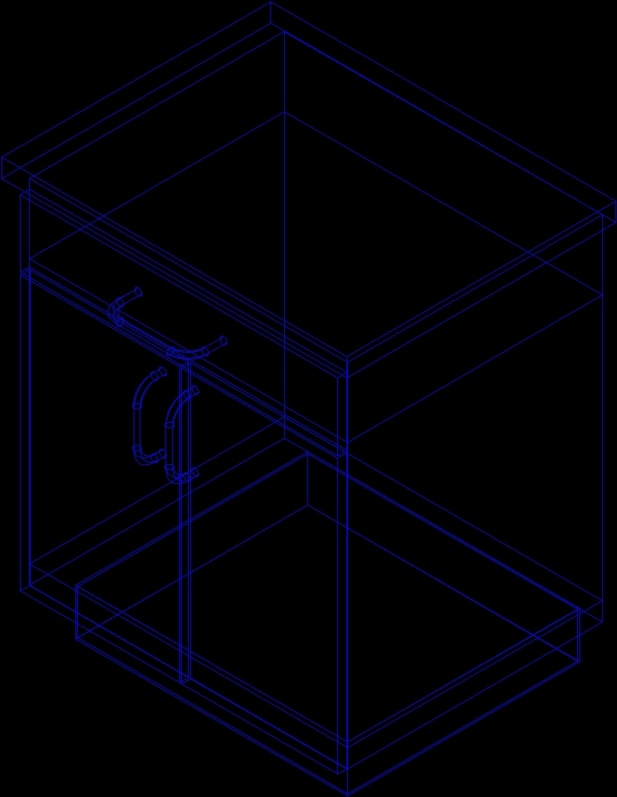 Furniture 27, Kitchen Base Cabinet, 2 Doors And Drawer-- 3D DWG Model ...