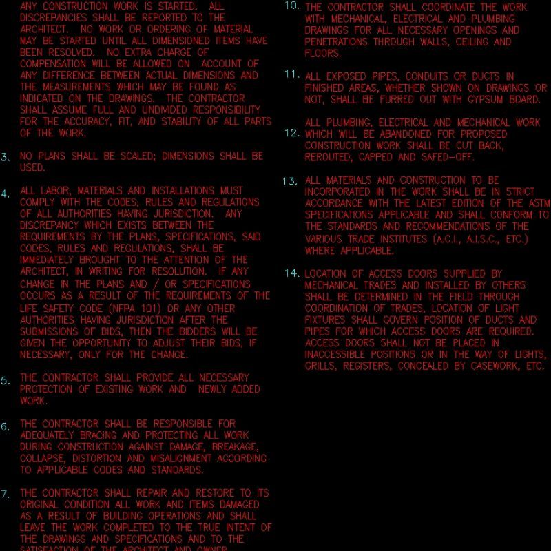General Notes Of Construction DWG Block for AutoCAD • Designs CAD