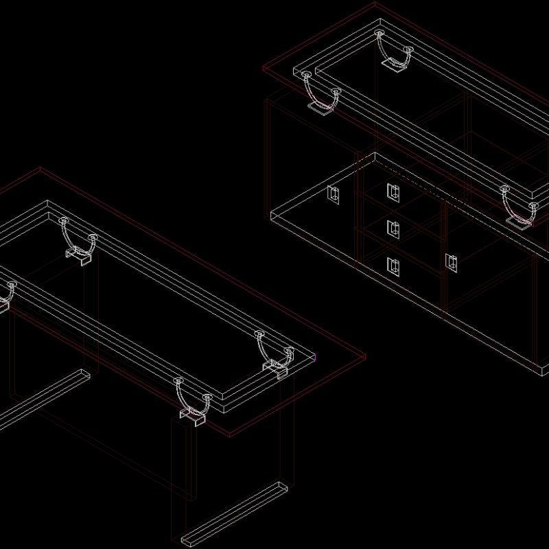 Gerencial Desk DWG Block for AutoCAD • Designs CAD