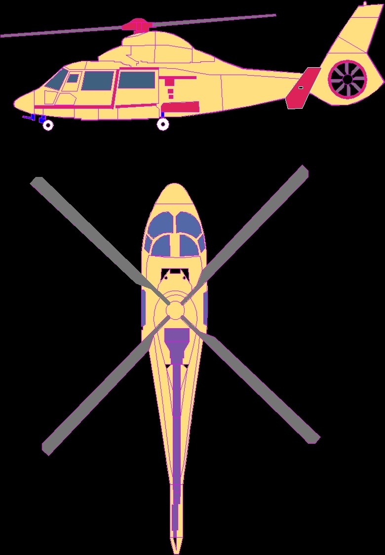 Helicopter DWG Elevation for AutoCAD • Designs CAD