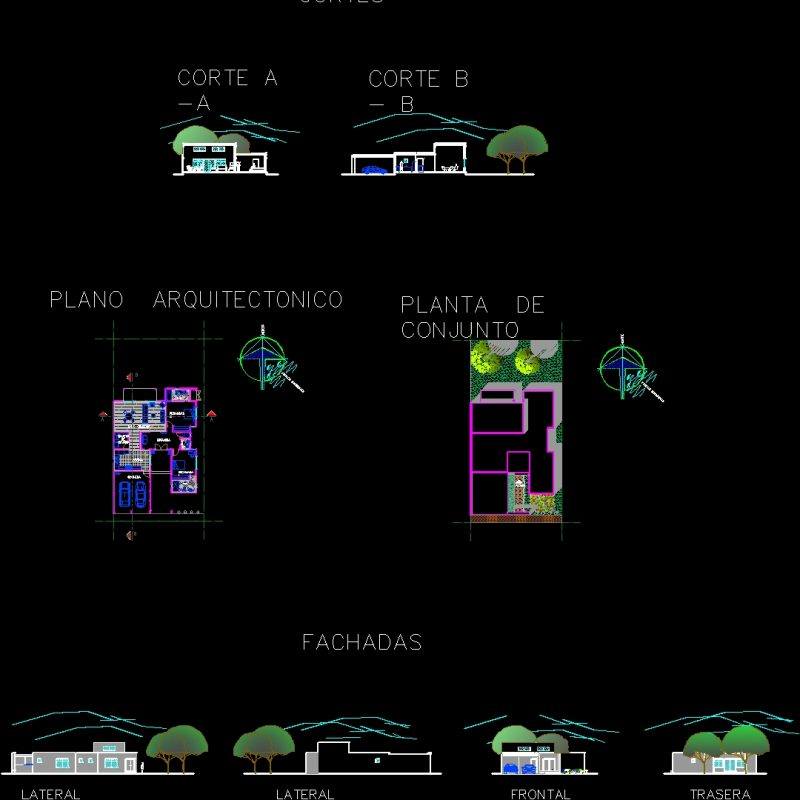 House Project DWG Full Project for AutoCAD | DesignsCAD