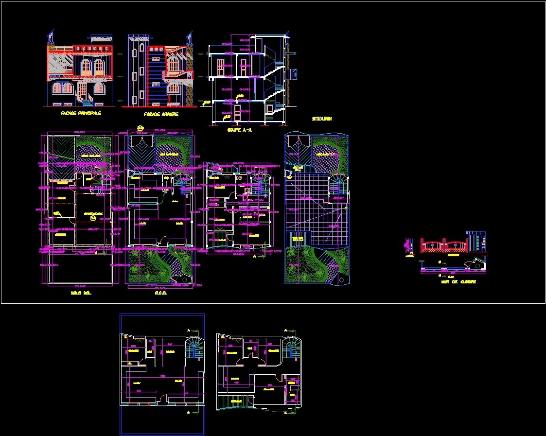House Two Storey Terrace DWG Section for AutoCAD • Designs CAD
