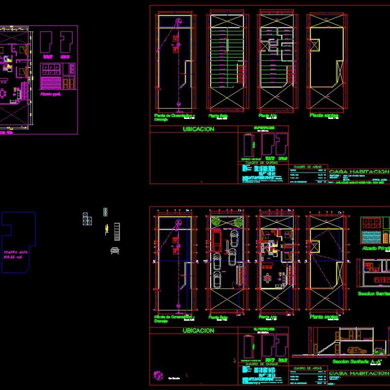 Housing And Local 8 X 20 DWG Section for AutoCAD • Designs CAD