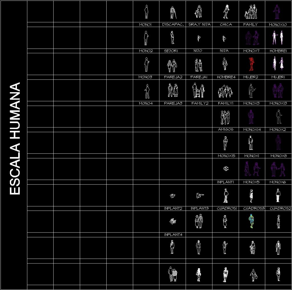 Human Scales Of Different Activities DWG Block for AutoCAD | DesignsCAD