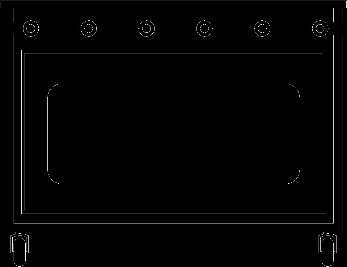 Industrial Kitchen -- Oven On Wheels DWG Elevation for AutoCAD ...