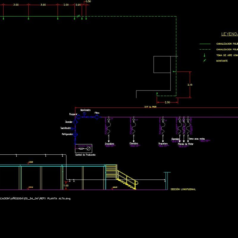 Installation Of Compressed Air In Workshops DWG Block for AutoCAD ...