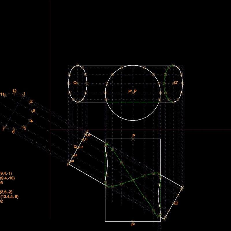 Intersection Cylinder - Cylinder DWG Section for AutoCAD • Designs CAD