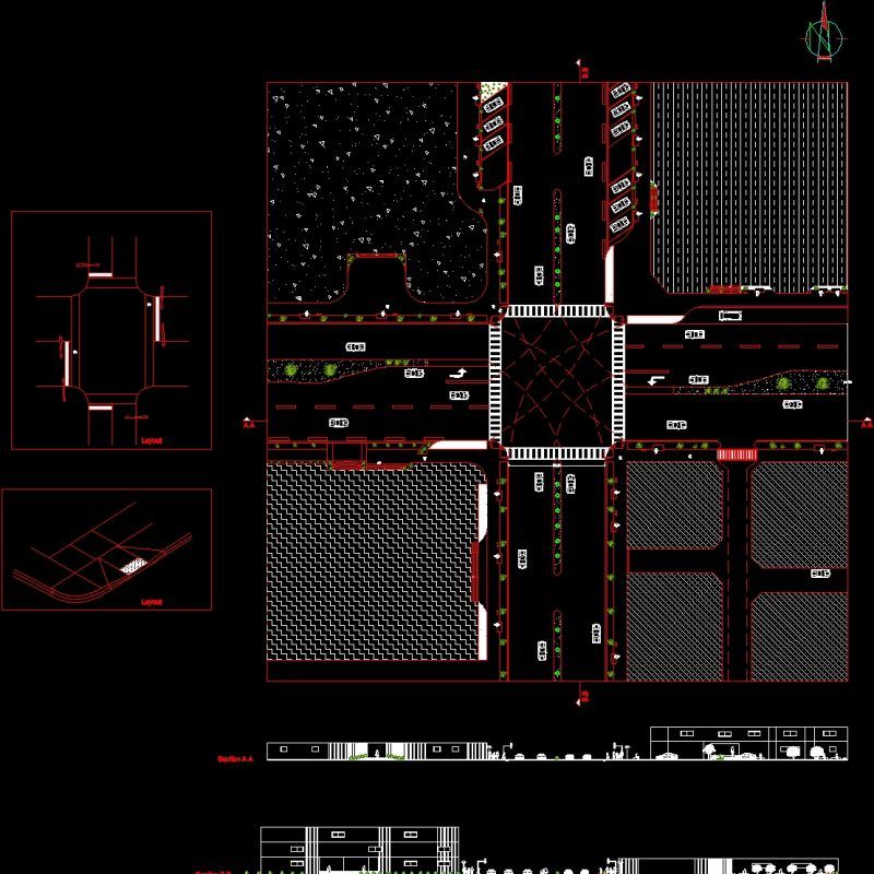 Intersection Design DWG Plan for AutoCAD • Designs CAD