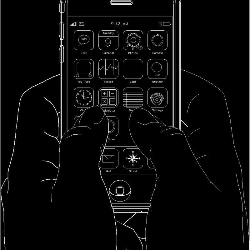 Iphone With Hands Dwg Block For Autocad • Designs Cad