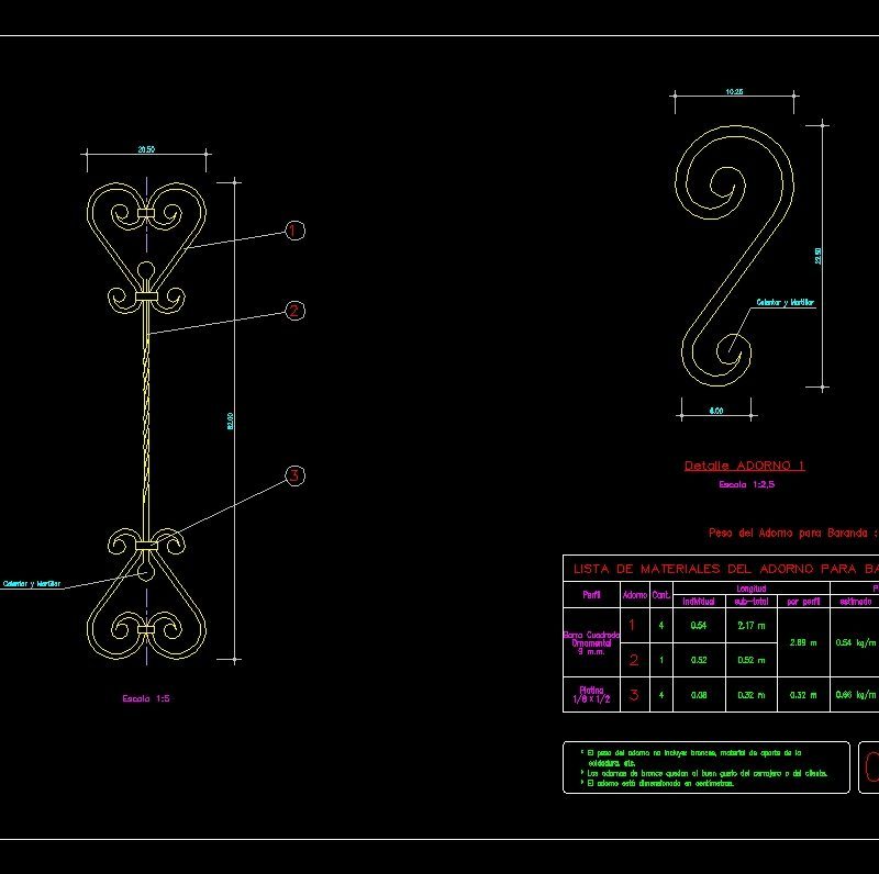 Iron Forged – Ornamental Component DWG Detail for AutoCAD • Designs CAD