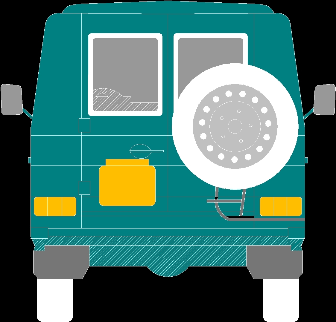 Jeep Back View In Color 2D DWG Block for AutoCAD • Designs CAD