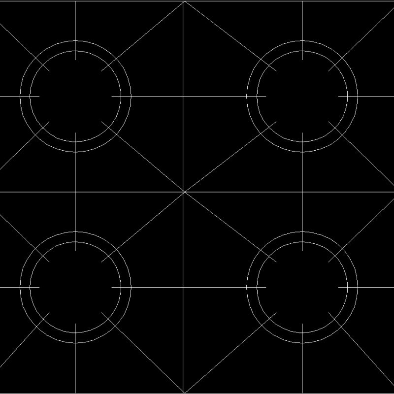 Kitchen Industrial Stove With 4 Range Cookers DWG Block for AutoCAD ...