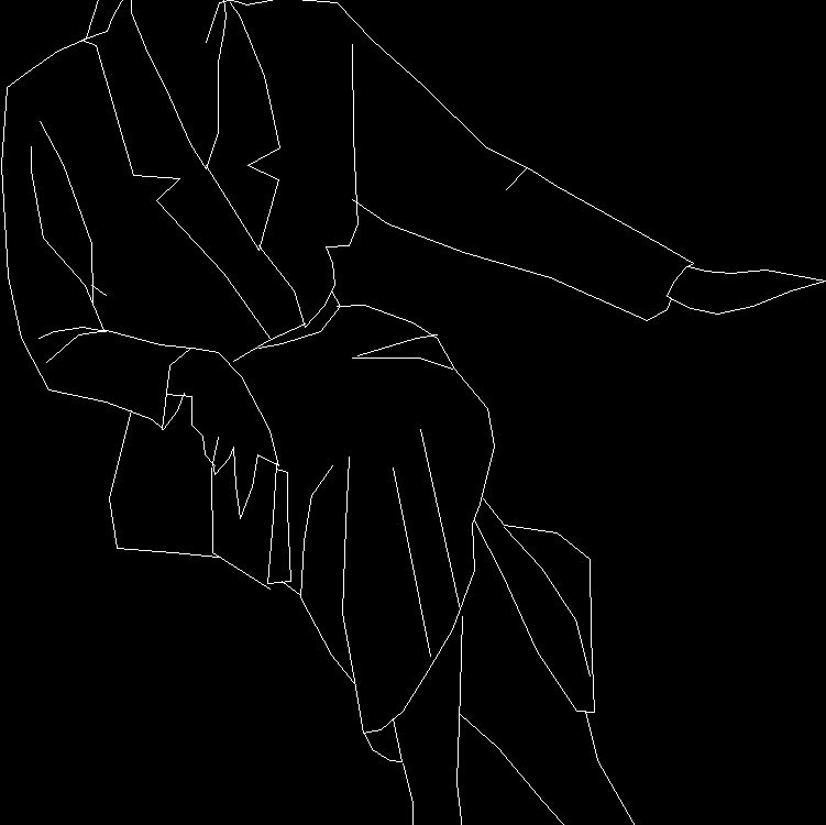 Lady Seated - Views DWG Block for AutoCAD • Designs CAD