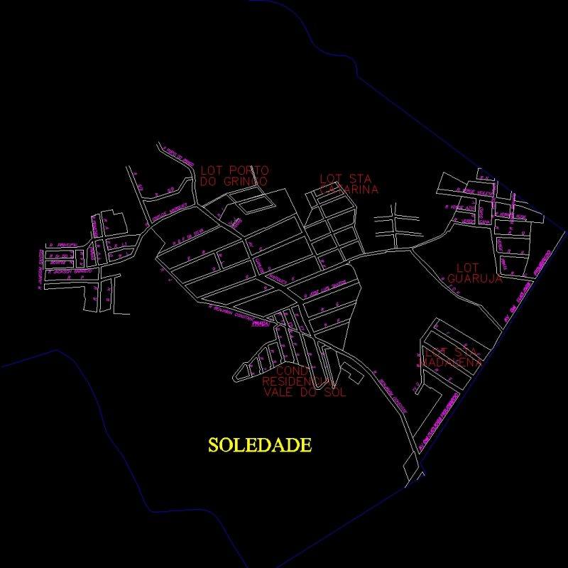 Map - Neighborhood Soledade DWG Block for AutoCAD • Designs CAD