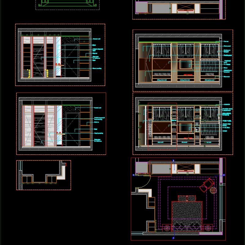 Master Bedroom DWG Elevation for AutoCAD | DesignsCAD