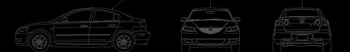 Mazda 3 Car DWG Block for AutoCAD • Designs CAD