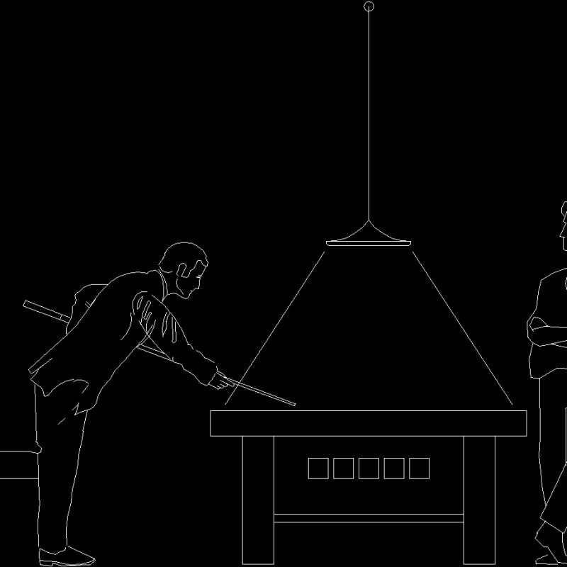 Men Playing Pool 2D DWG Elevation for AutoCAD • Designs CAD