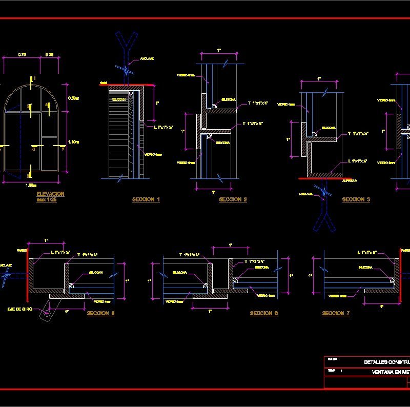 Metal Window Details DWG Detail for AutoCAD • Designs CAD