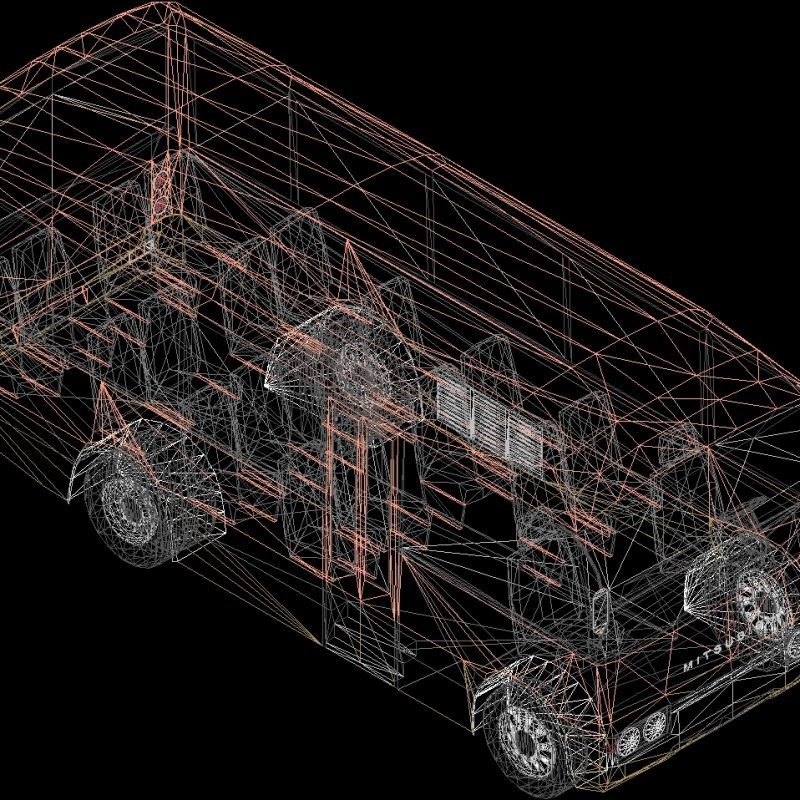 Mini Bus, Jitney, Mitsubishi 3D DWG Model for AutoCAD • Designs CAD