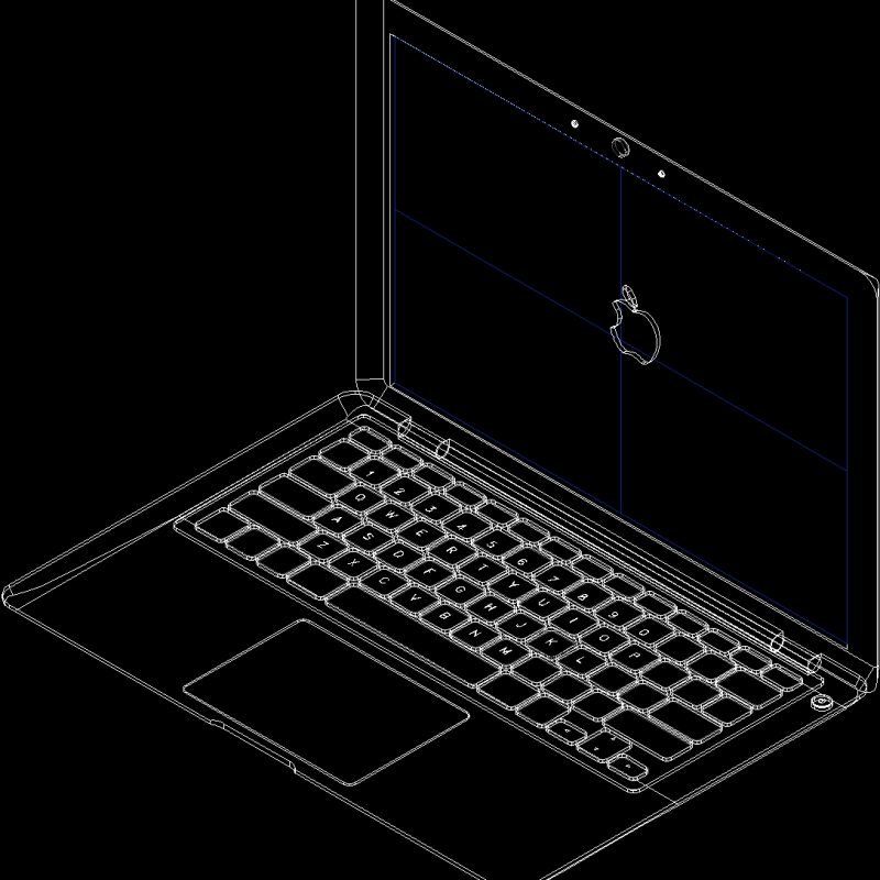 Model Macbook 3D DWG Model for AutoCAD | DesignsCAD