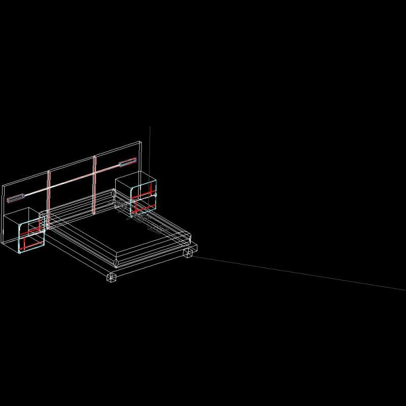 Modern Bed 3D DWG Model for AutoCAD • Designs CAD