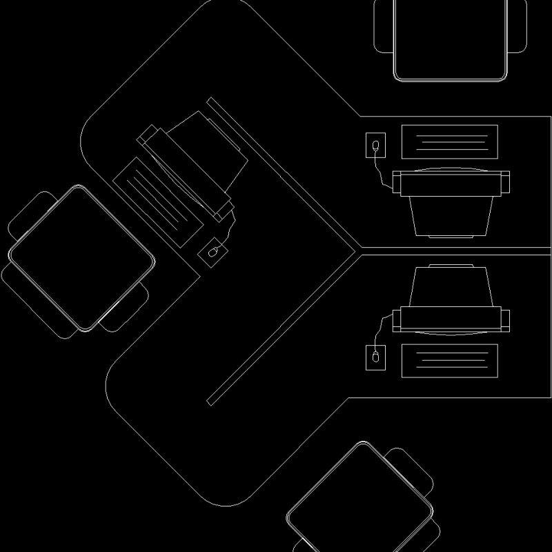 Modular Computer Desk DWG Block for AutoCAD • Designs CAD