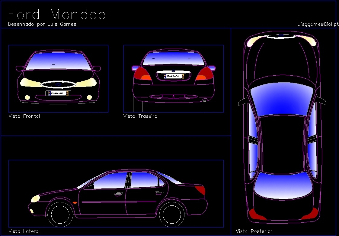 Mondeo Ford - Car DWG Block for AutoCAD • Designs CAD
