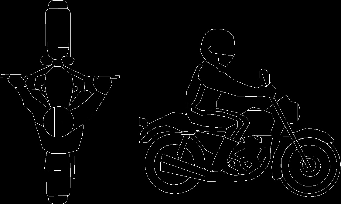 Motorcyclist 2D DWG Plan for AutoCAD • Designs CAD