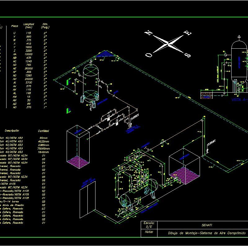 Mounting - Compressed Air System DWG Block for AutoCAD • Designs CAD