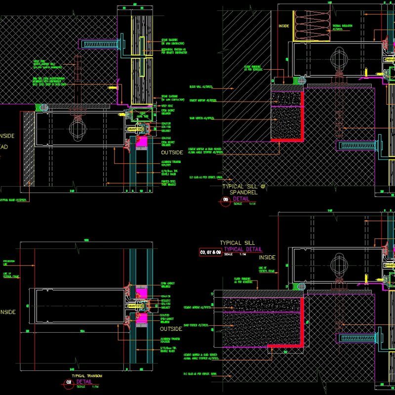 Mullion And Marble Fixation DWG Block for AutoCAD • Designs CAD
