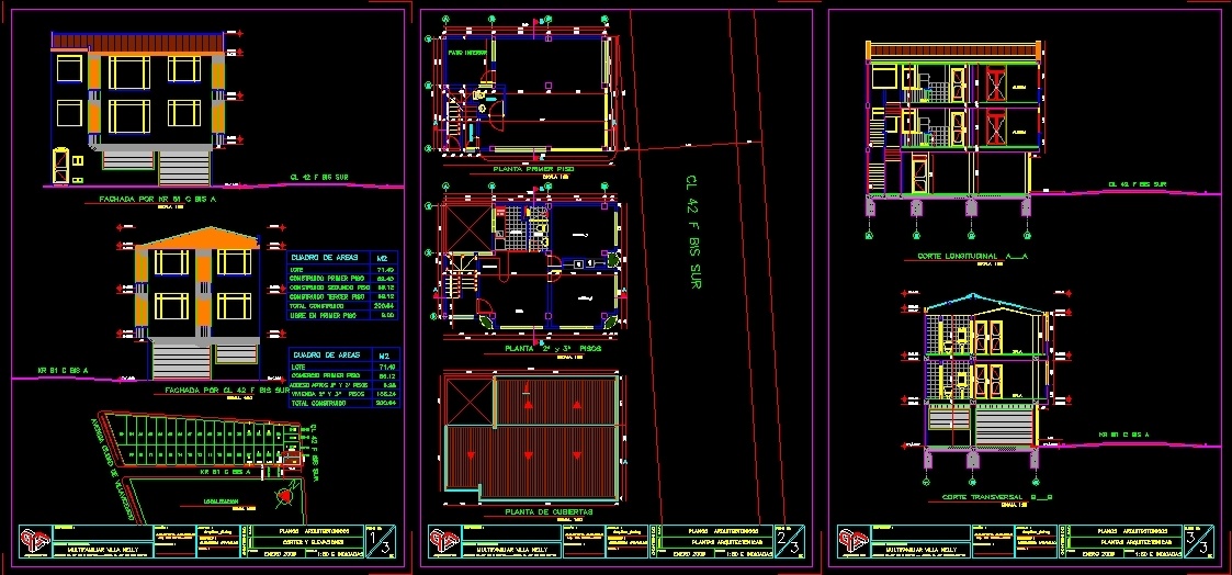 Multi Family Housing Villa Nelly DWG Block for AutoCAD • Designs CAD