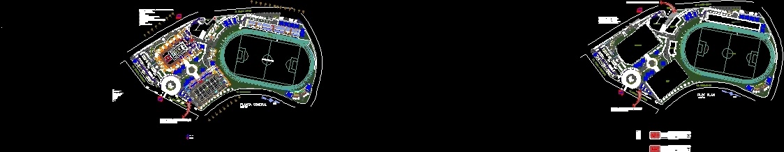 Multisport Soccer Stadium Design, Huanuco, Peru DWG Plan for AutoCAD ...