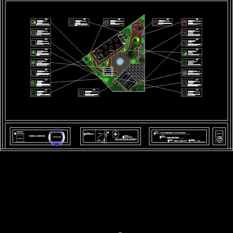 Multiuse Country Terrace With Designation Of Vegetation DWG Full ...