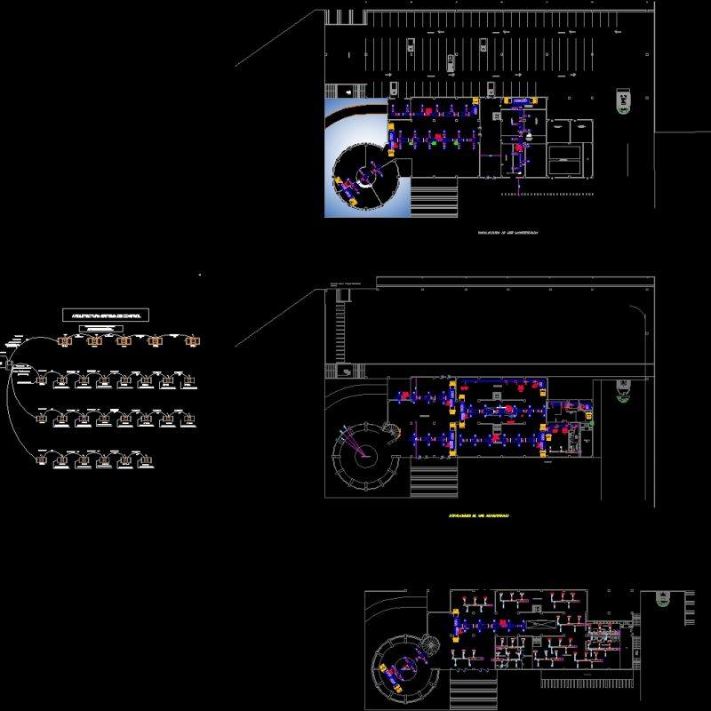 Multple Building: Museum - Offices - Library DWG Block for AutoCAD ...