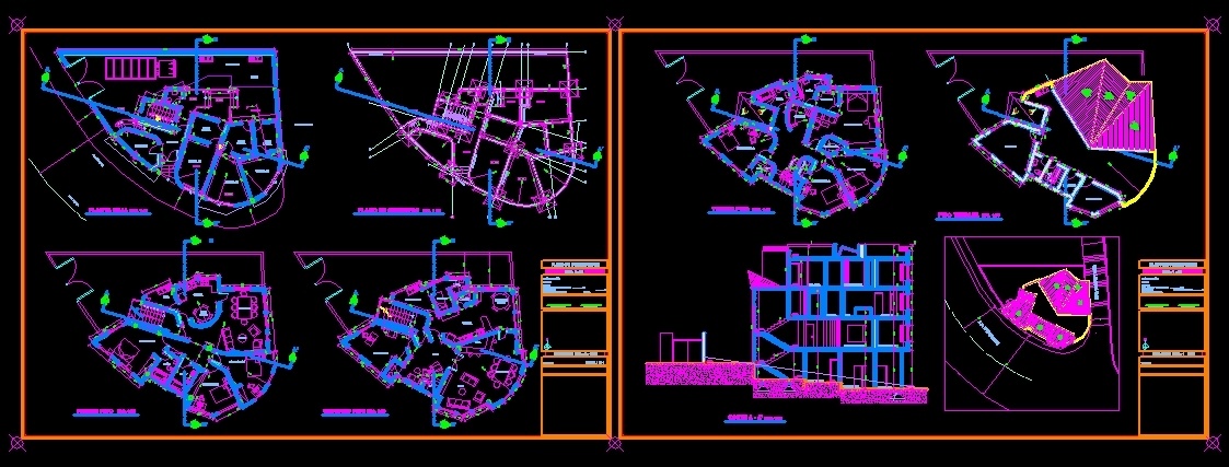 Multy Family Corner DWG Block for AutoCAD • Designs CAD