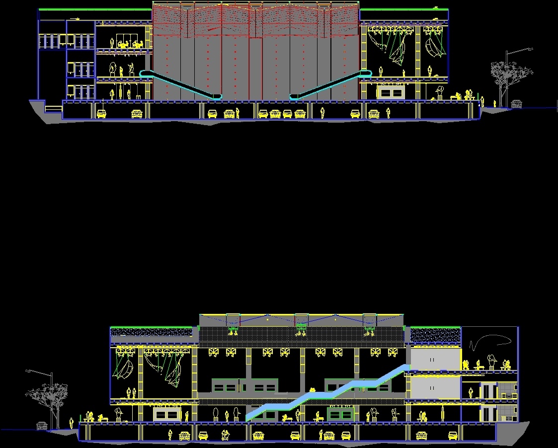 Naval Museum, Section, Coffered Ceiling DWG Plan for AutoCAD • Designs CAD
