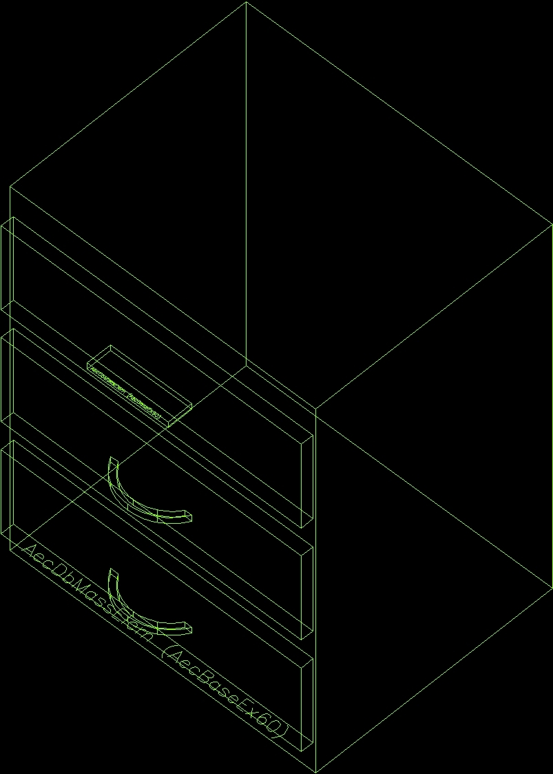 Nightstand, Night Table, 3 Drawers 3D DWG Model for AutoCAD • Designs CAD