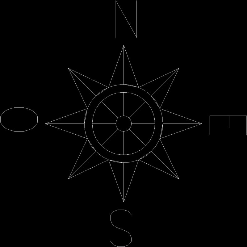 North Arrow Symbol DWG Block for AutoCAD • Designs CAD