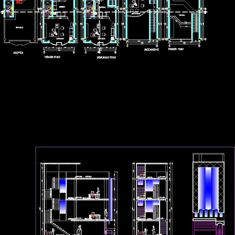 Offices Building DWG Section for AutoCAD • Designs CAD