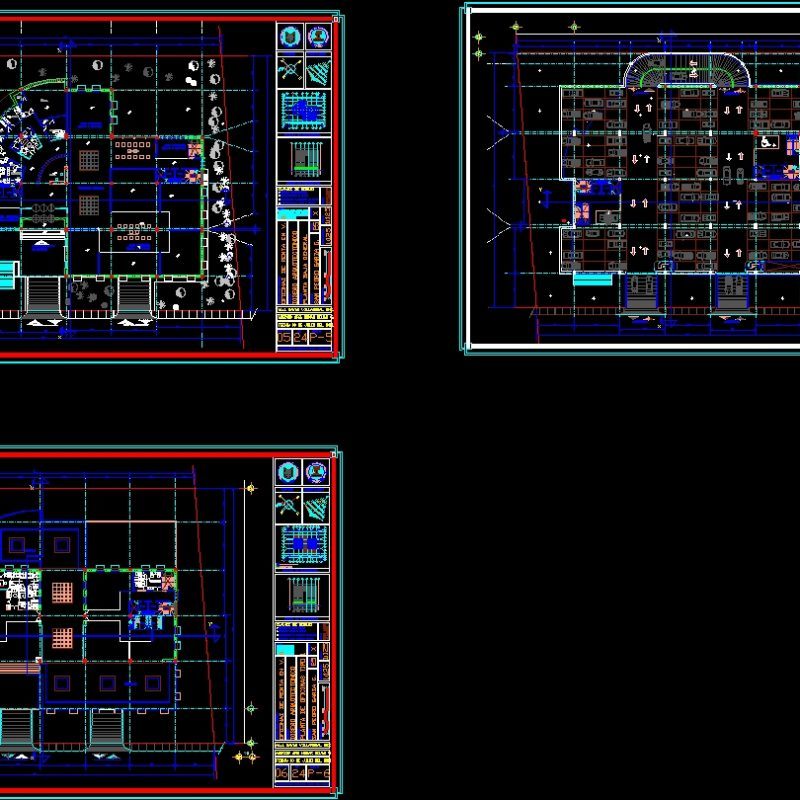 Office's Building For Rent Mexico - Plants - Sections - Elevations DWG ...